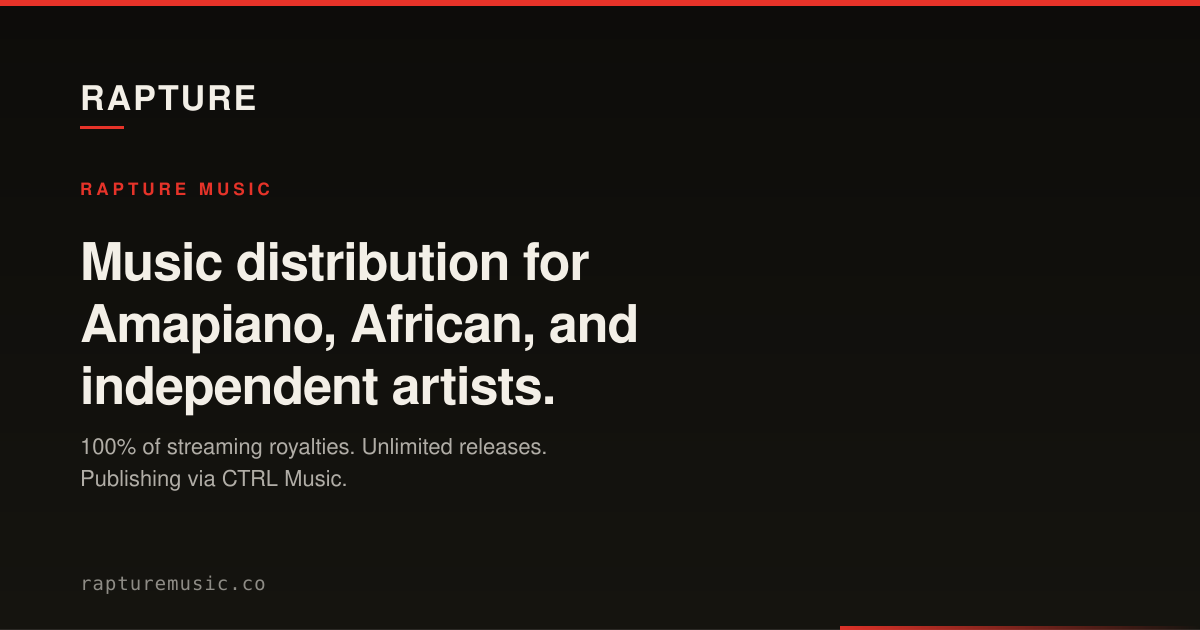 Rapture Music — Music distribution and publishing for Amapiano, African ...